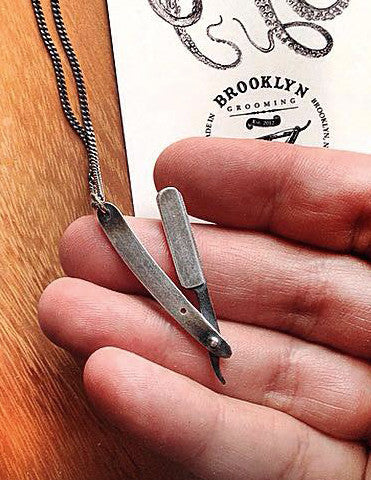 Dope | Original Silver Straight Razor Necklace | Brooklyn Grooming ...